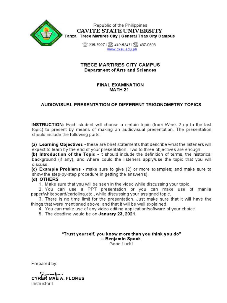 Math21 - Final Exam | PDF