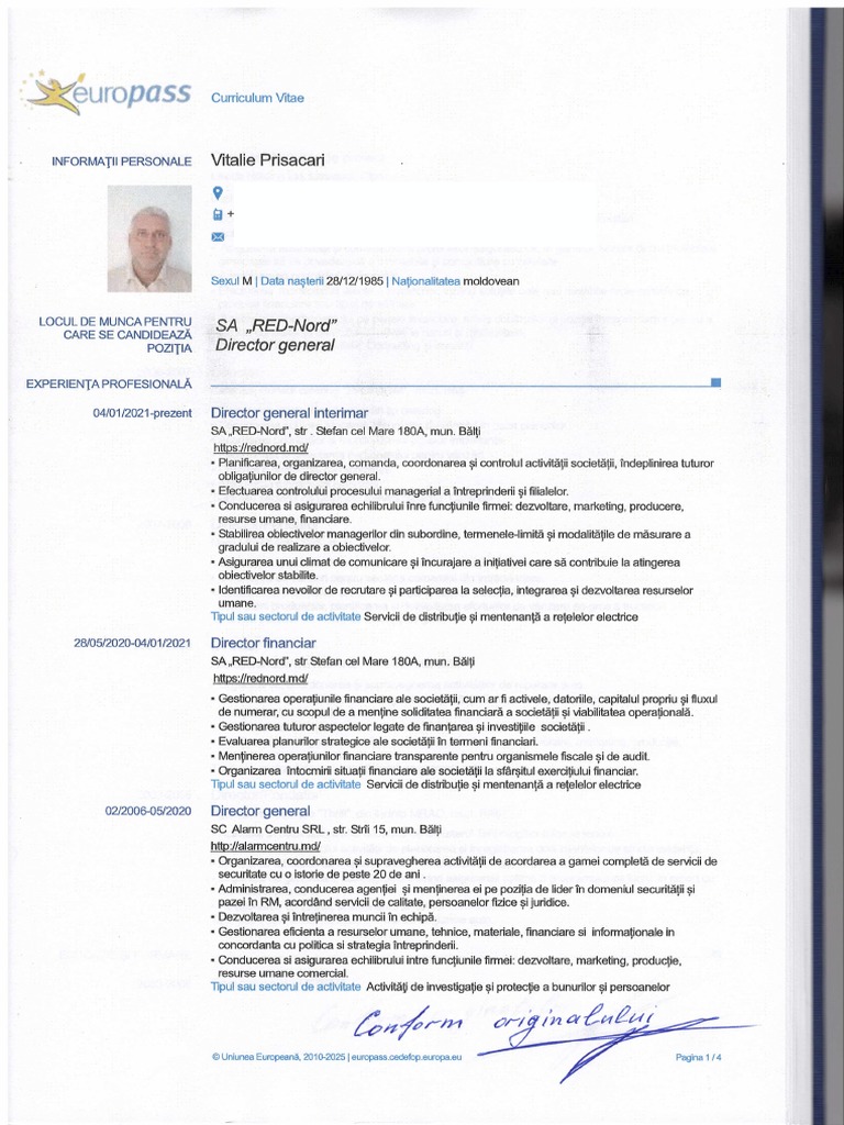 CV - Prisacari Vitalie | PDF