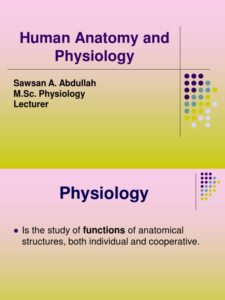An Introduction To Anatomy and Physiology | PDF | Anatomical Terms Of ...