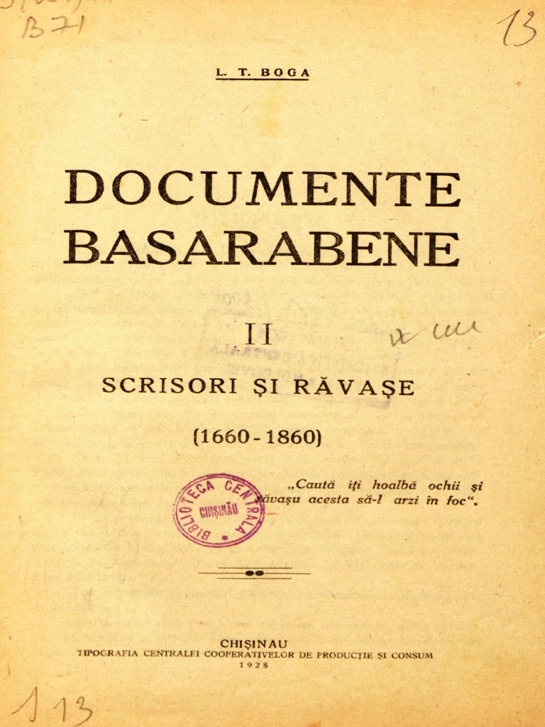 Documente Basarabene 2 Scrisori Si Ravase (1660-1360) | PDF