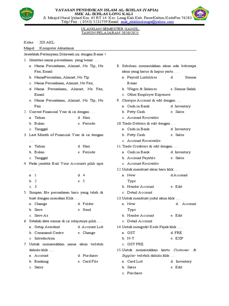 Komputer Akuntansi XII AKL | PDF