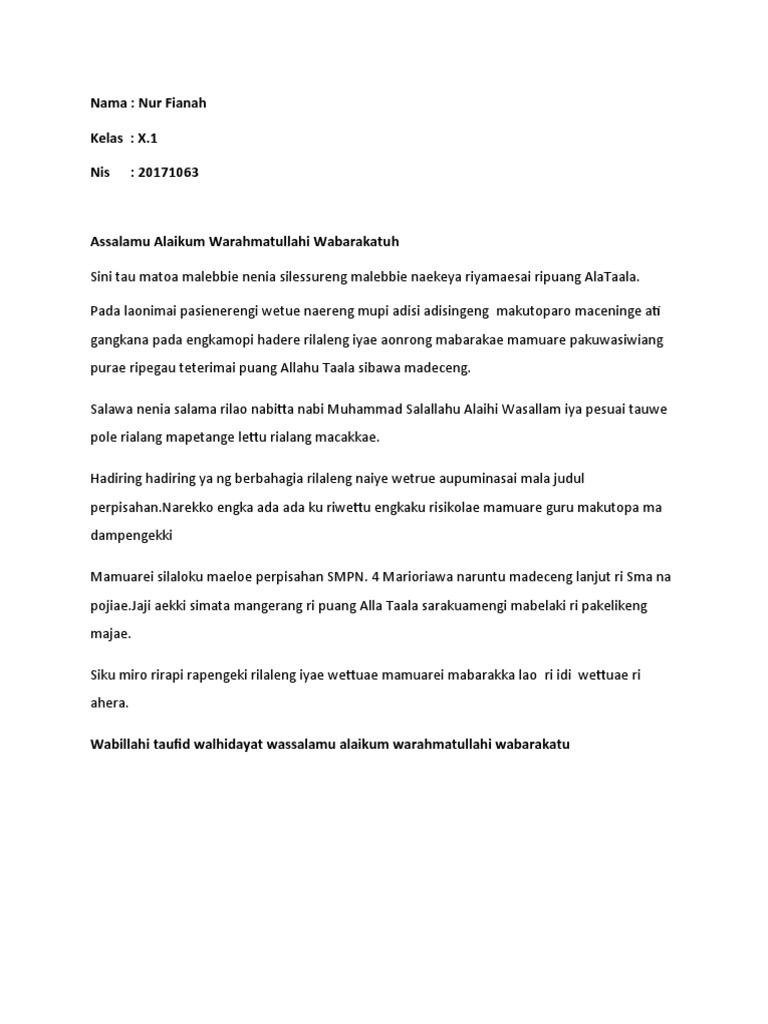 Pidato Bugis | PDF | Seni & Disiplin Bahasa