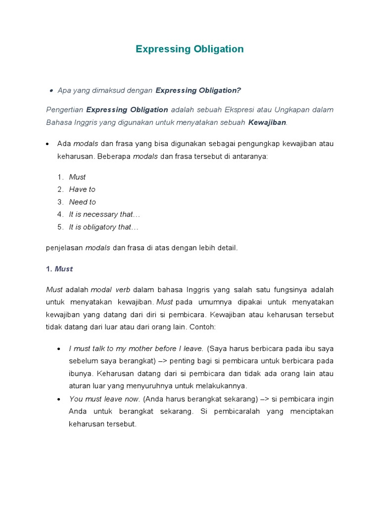 Expressing Obligation - XII | PDF