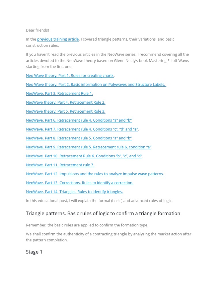 Triangle Patterns. Basic Rules of Logic To Confirm A Triangle Formation ...