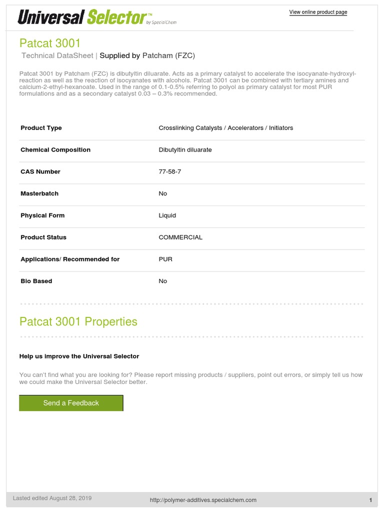 Patcat 3001 - Patcham (FZC) | PDF