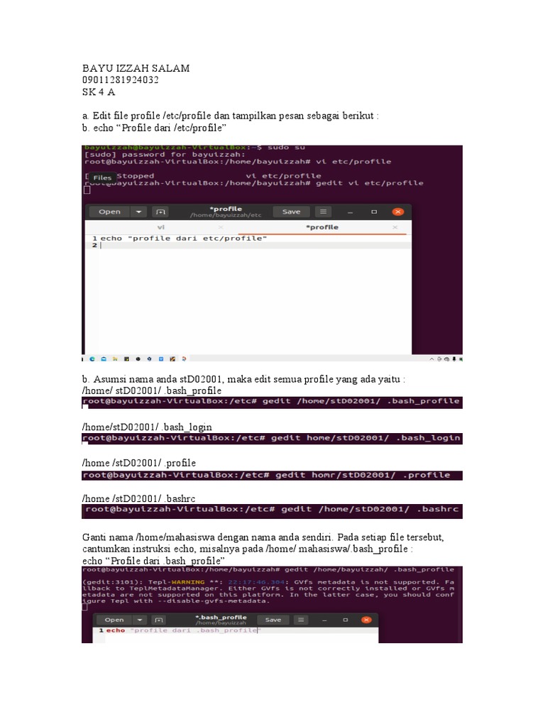 Panduan Lengkap Mengedit Profil Shell Linux | PDF