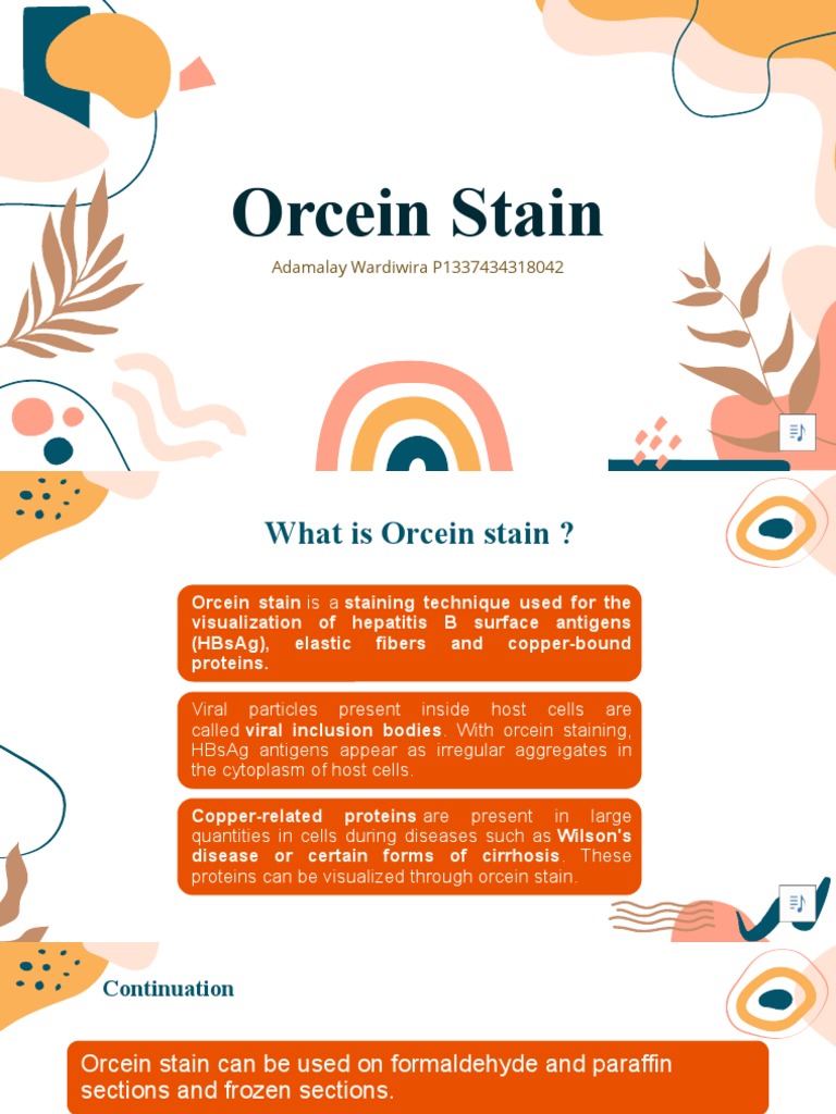 p1337434318042 Adamalay Wardiwira Orcein Stain | PDF | Staining | Histology
