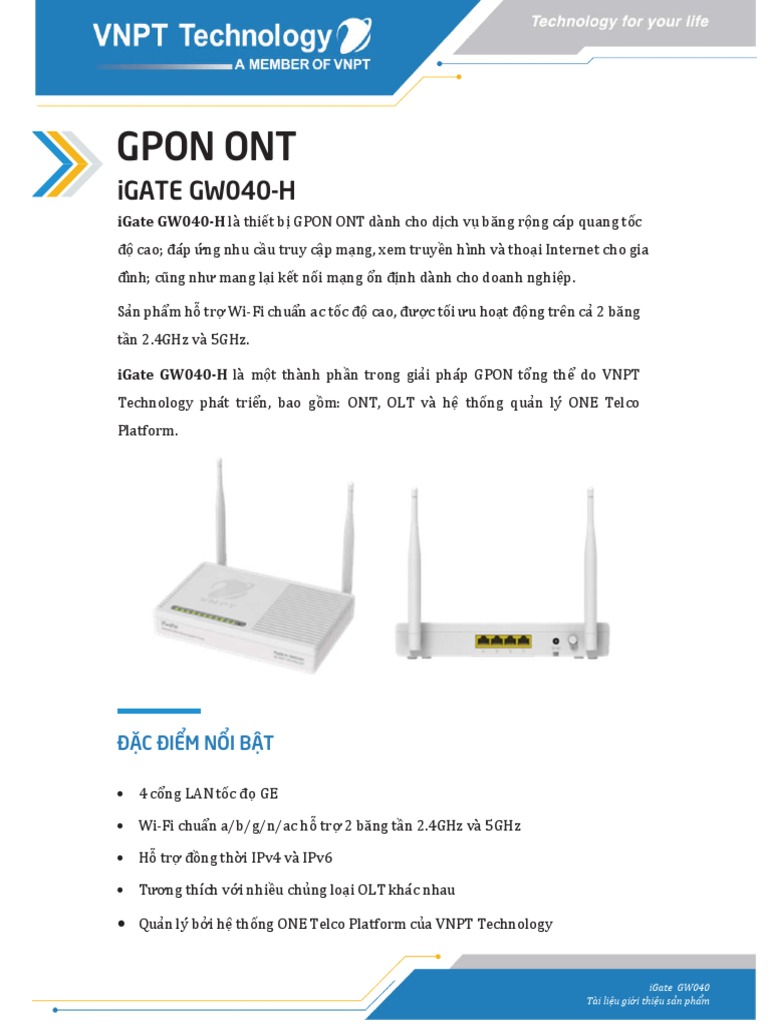 VI GPON Igate GW040 H | PDF