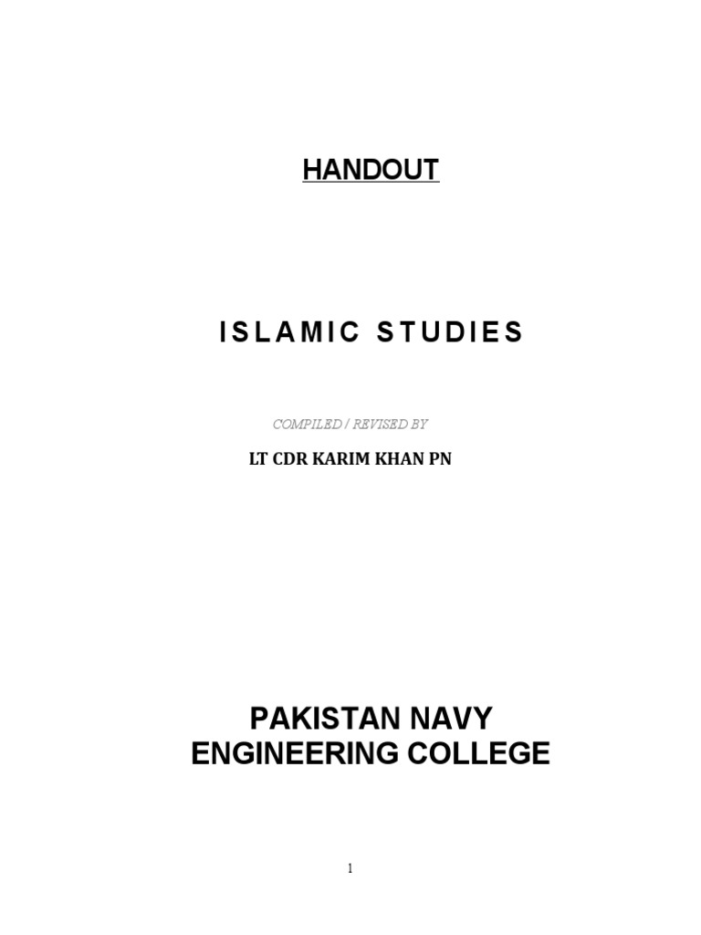 Handout Islamic Studies | PDF | Prophets And Messengers In Islam | Tawhid