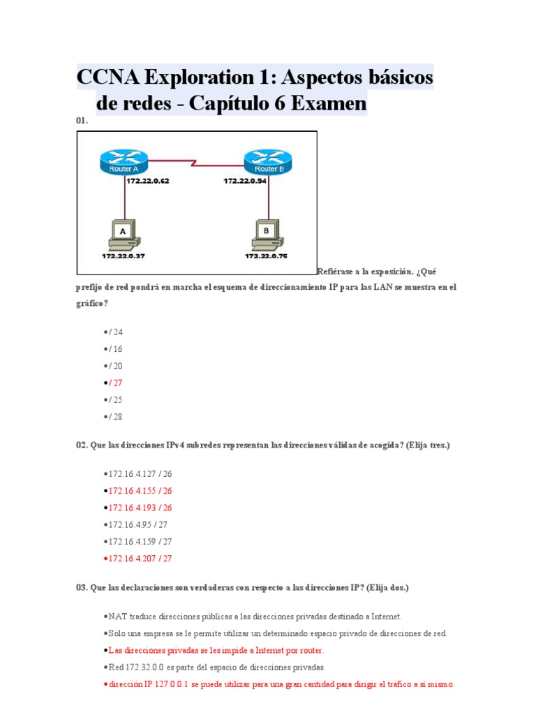 CCNA 1 Cap 6 | PDF | Dirección IP | Enrutador (Computación)