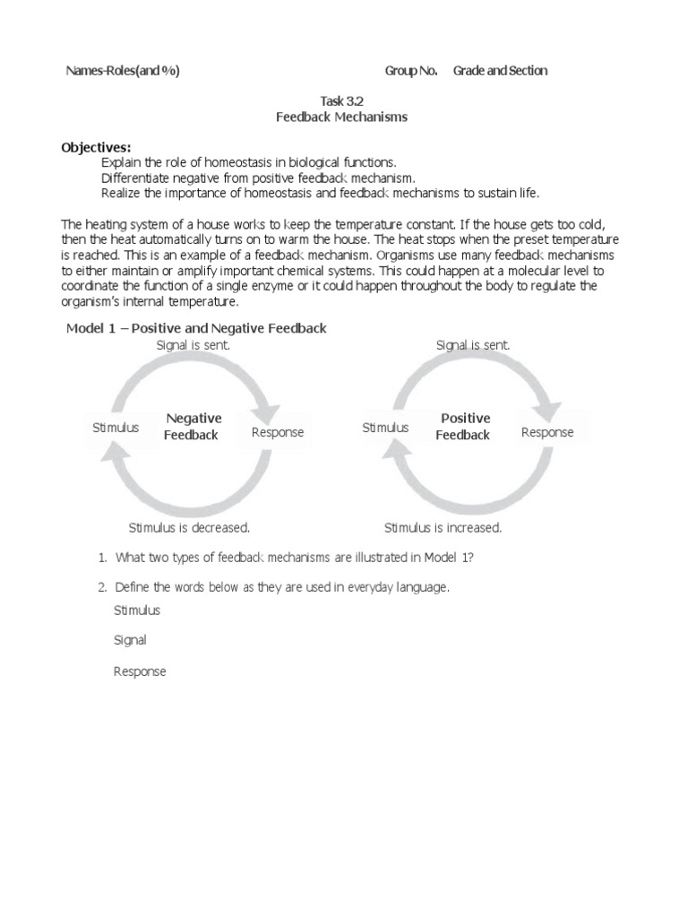 Homeostasis and Feedback Mechanisms Explained | PDF | Homeostasis ...