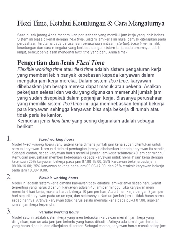 Referensi Flexible Working Time | PDF
