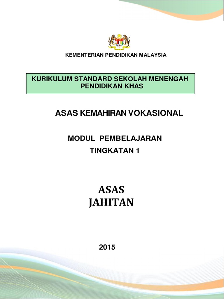 Modul Asas Jahitan 05032015 | PDF