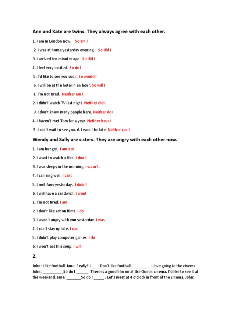 Agreeing and Disagreeing Worksheet | PDF
