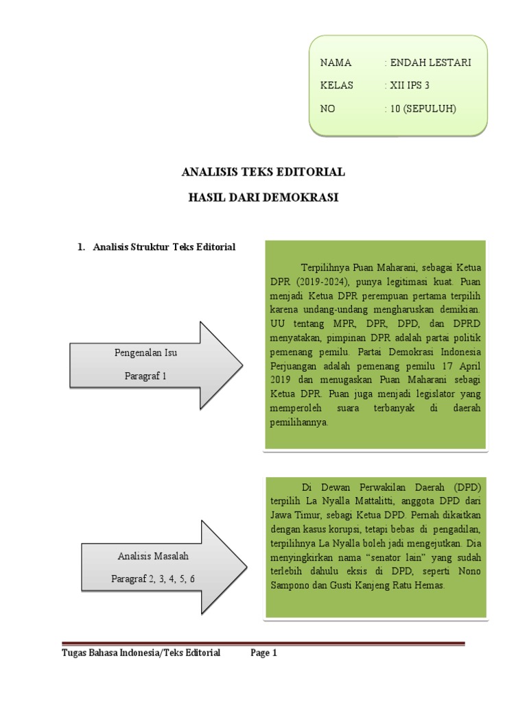 Analisis Teks Editorial | PDF