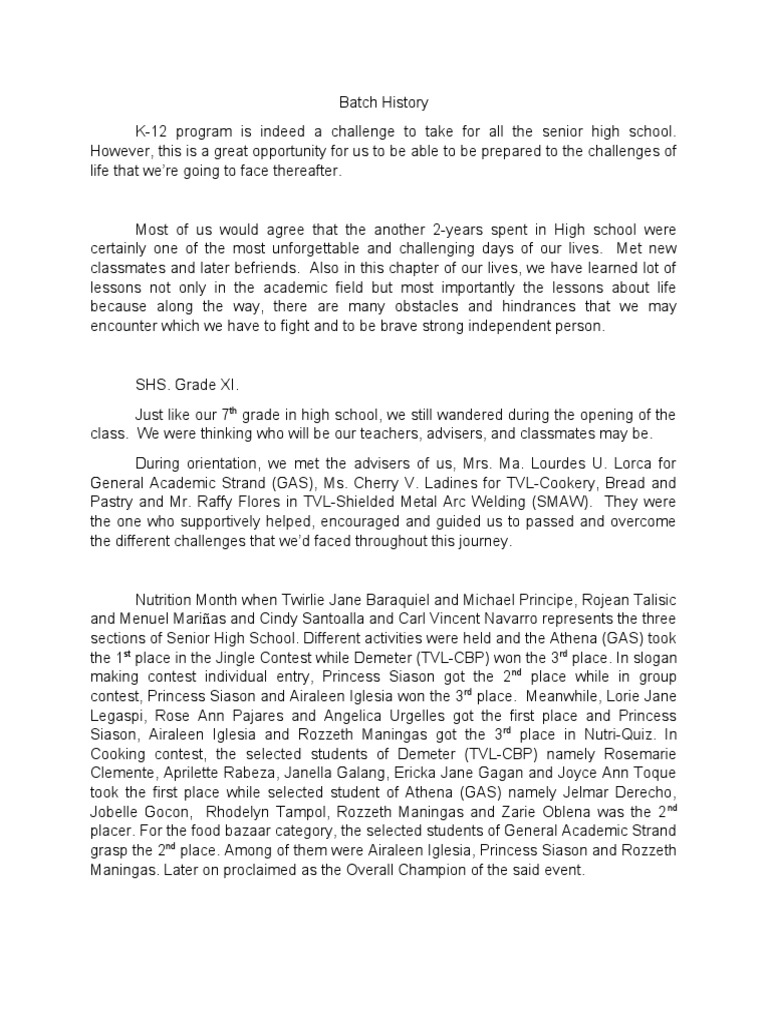 Batch History SHS | PDF | Metals | Industrial Processes