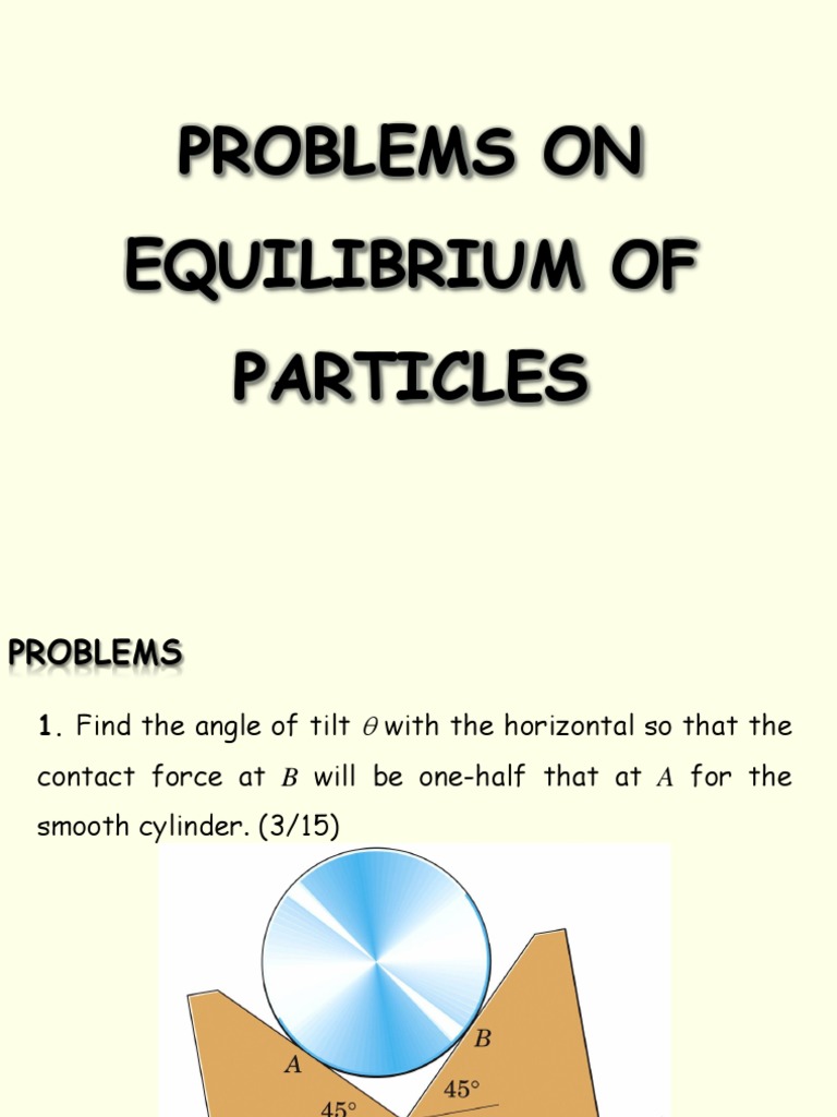 B16 Statics - Equilibrium of Particles Problems | PDF | Tension (Physics) | Force