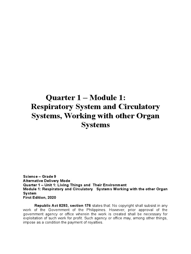 Module 1 Wk1respiratory System | PDF | Lung | Heart Valve