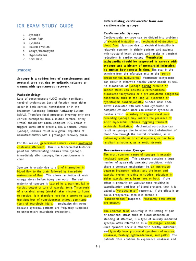 Icr Exam Study Guide | Download Free PDF | Coronary Circulation | Ischemia