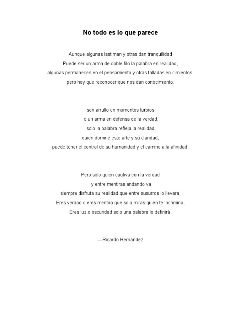 No Todo Es Lo Que Parece | PDF
