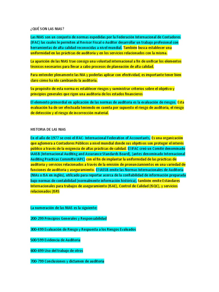 NIAS, normas de auditoría global | PDF | Auditoría | Contralor