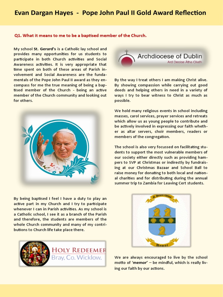 Pjpii Award Reflection | PDF | Catholic Church
