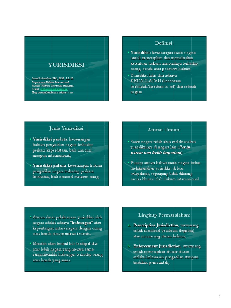 Contoh dan Jenis Yurisdiksi Hukum | PDF