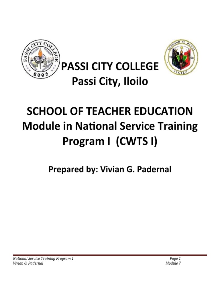 Passi City College Passi City, Iloilo School of Teacher Education ...