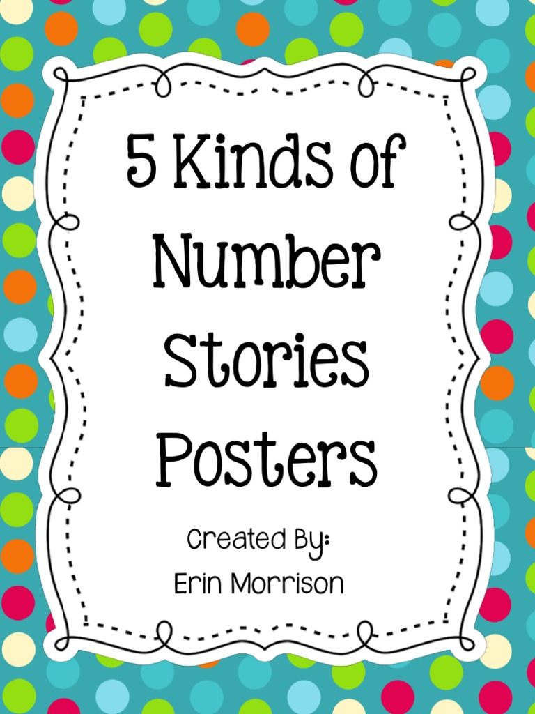 5 Kinds of Number Stories Posters Freebie | PDF