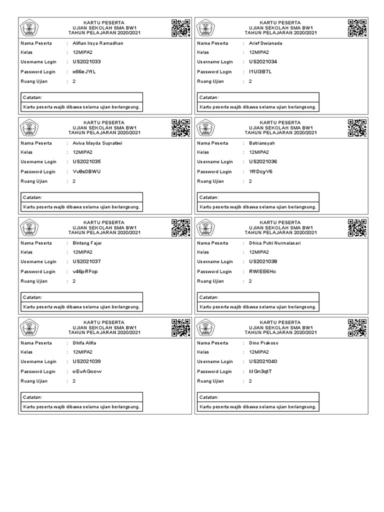 Kartu US 12mipa2 | PDF