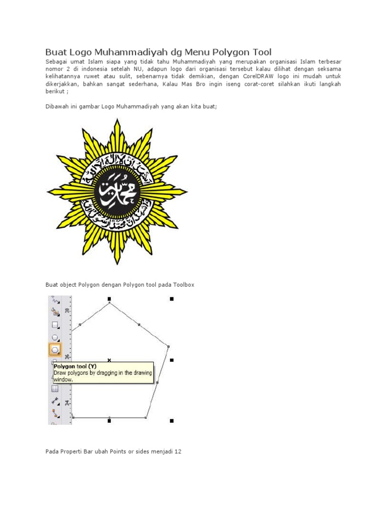 Buat Logo Muhammadiyah DG Menu Polygon Tool | PDF