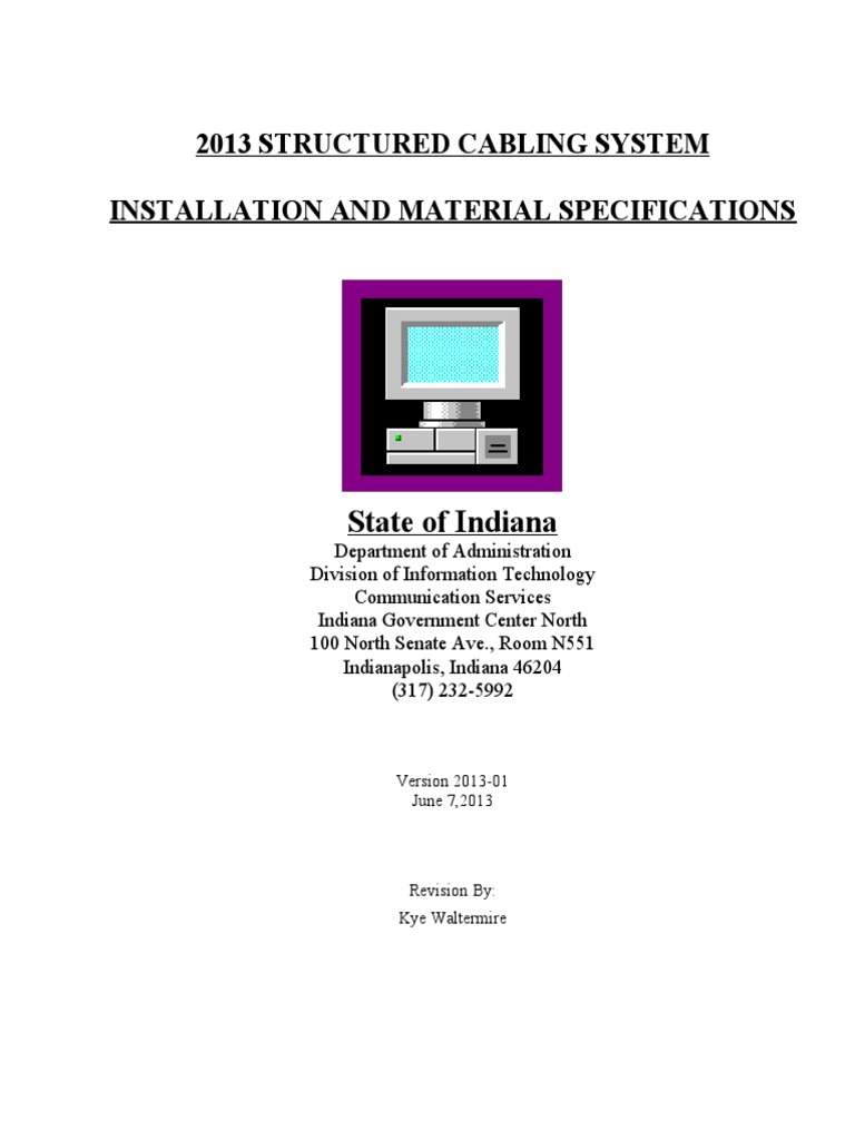 State of Ind Structured Cabling & Matl Specifications | PDF | Specification (Technical Standard ...