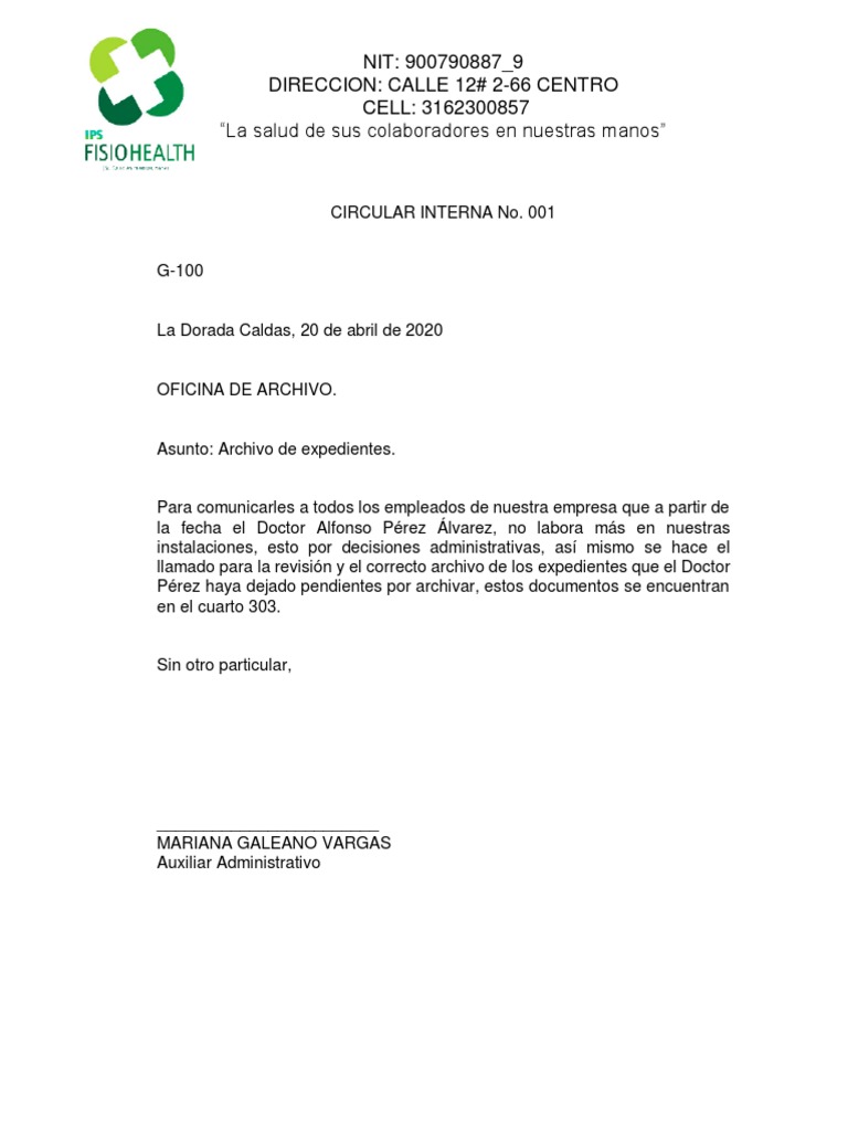 Circular Interna | PDF