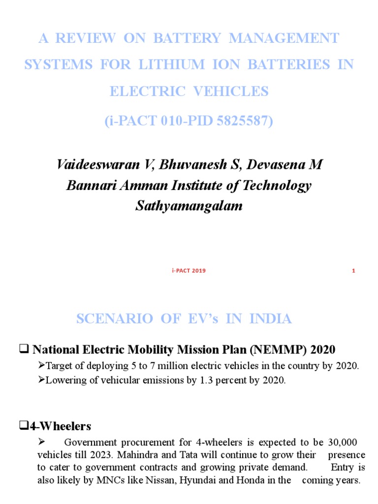 Battery Management System | PDF | Electric Vehicle | Electricity