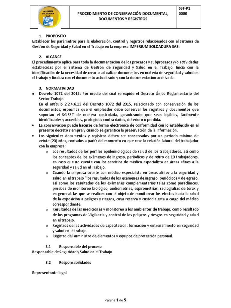 Conservación de Documentos SST | PDF | Gestión de registros | Informática y tecnología de la ...