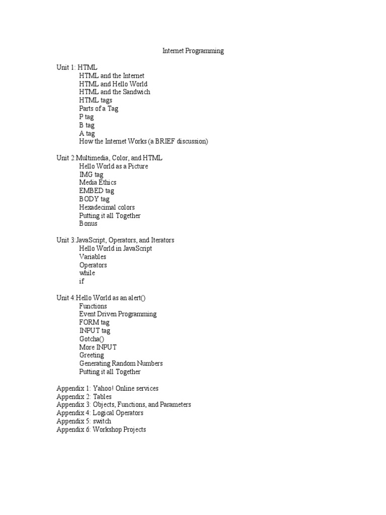 Internet Programming 2 | PDF | Html Element | Html