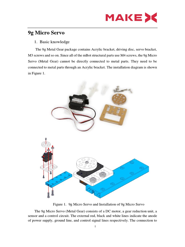 9g Micro Servo | PDF | Gear | Power Supply