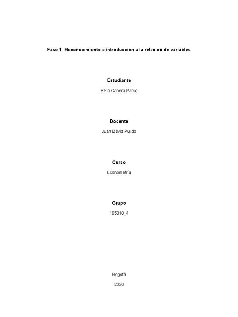 Tarea 1 Econometria | PDF | Econometría | Desempleo