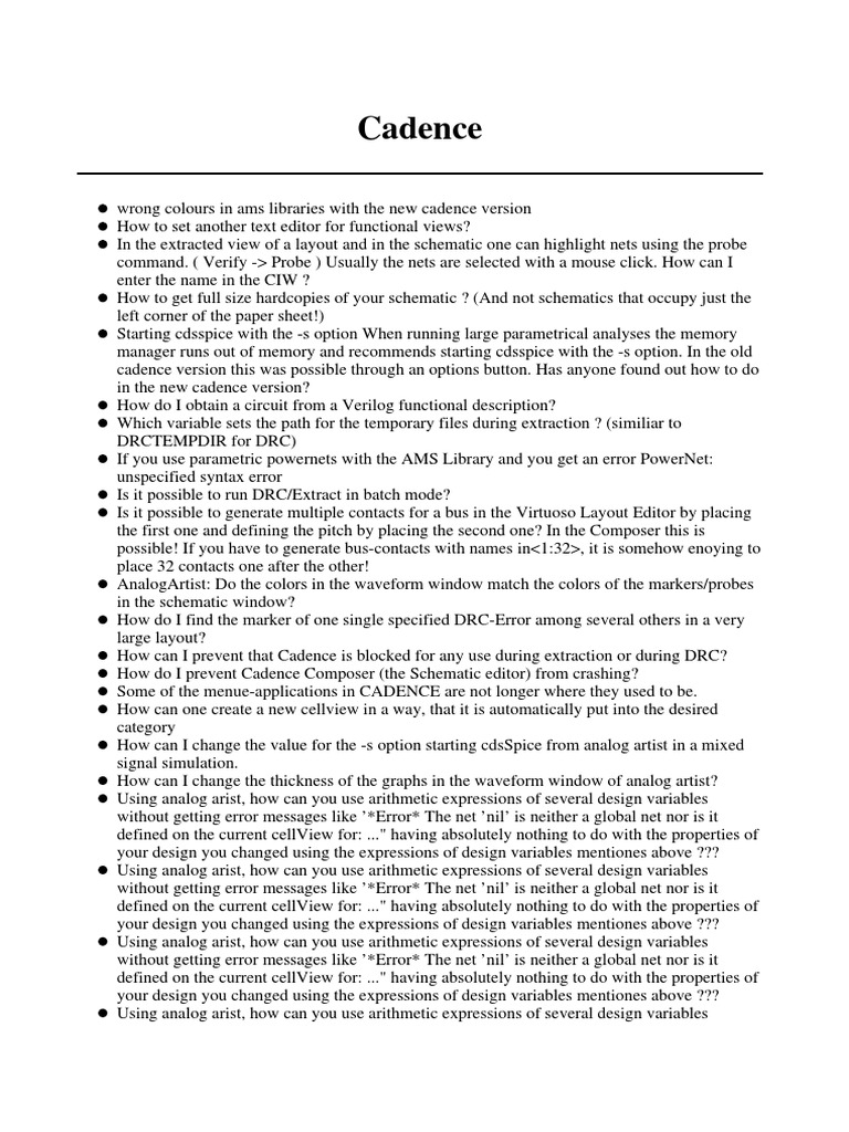 Cadence | PDF | Hardware Description Language | Computer Science