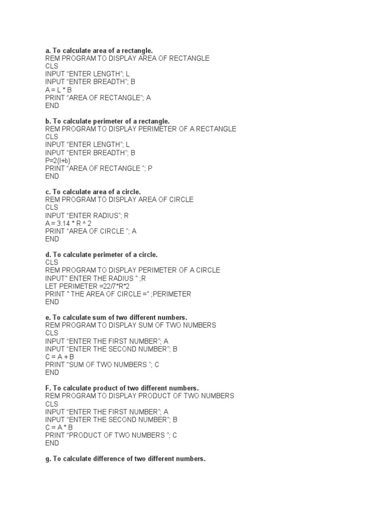 QBASIC | PDF | Area | Geometry