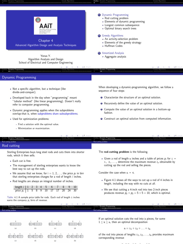 Advanced Algorithm Design and Analysis Techniques: Dynamic Programming ... Advanced Algorithm Design and Analysis Techniques: Dynamic Programming ...