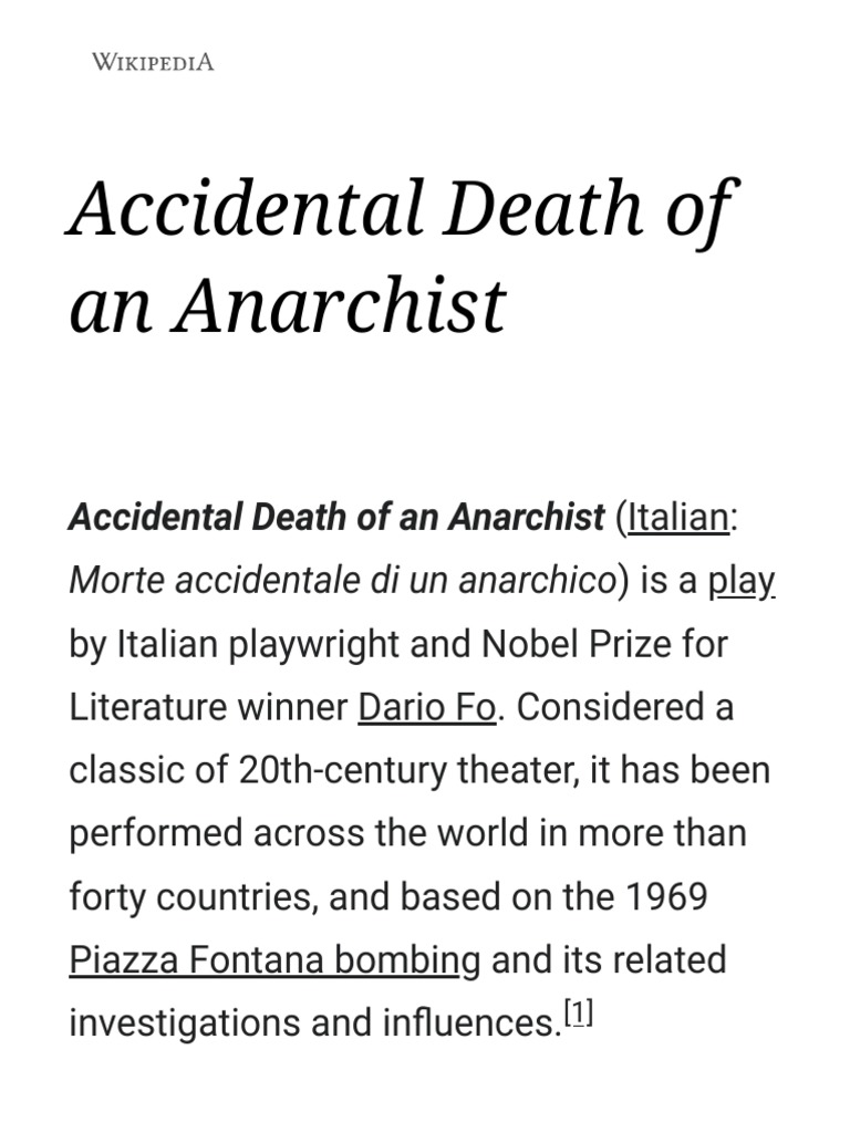 Accidental Death of An Anarchist | PDF | Anarchism | Libertarian Socialism