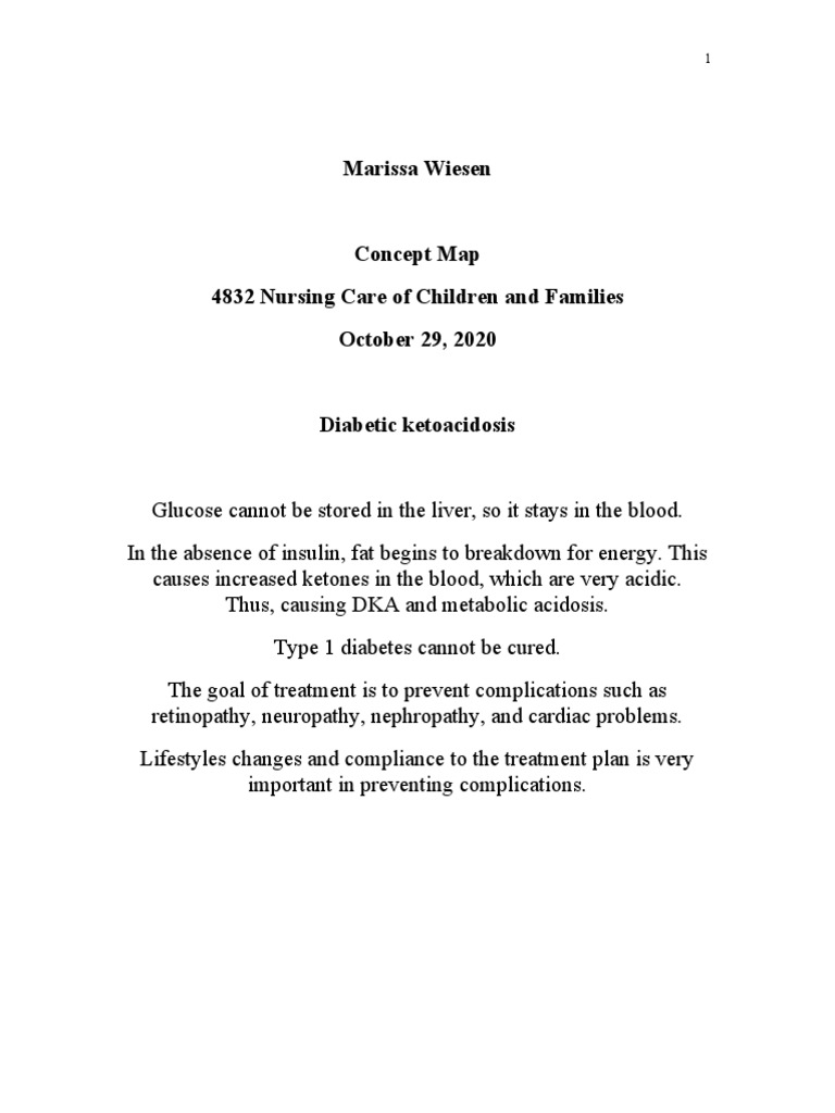 Concept Map On Dka | PDF | Diabetes | Caregiver