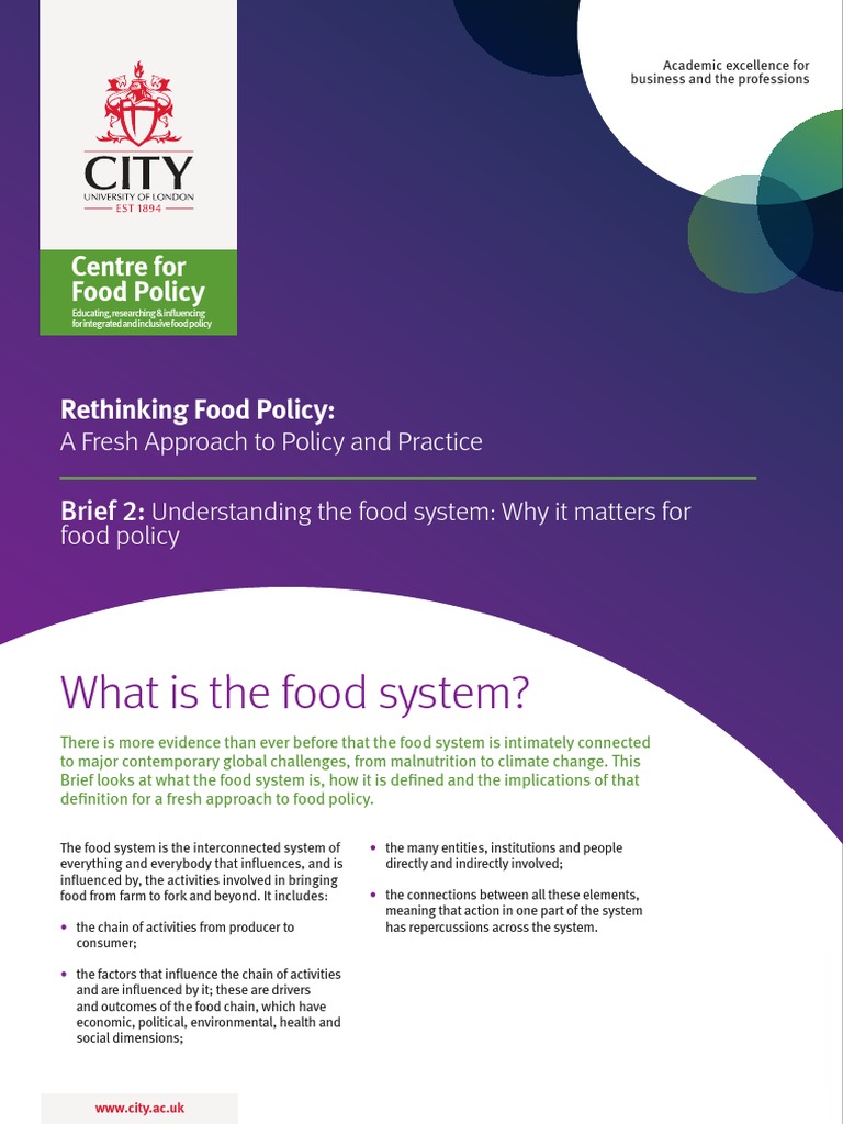 What Is The Food System?: Food Policy Centre For | PDF | Wheat | Foods