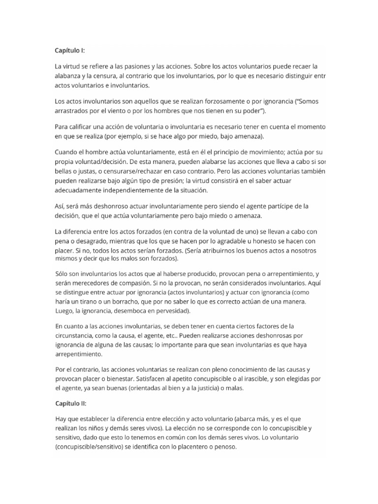 Resumen Libro3 (Etica A Nicodemo) - Aristoteles | PDF