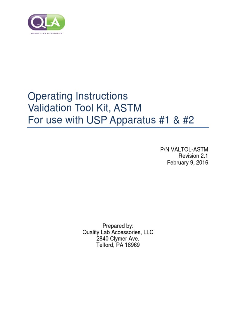 ASTM Validation Tool Kit Instructions | PDF | Calibration | Software ...