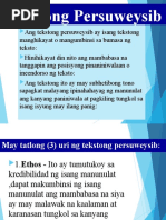 Halimbawa NG Tekstong Persuweysib | PDF