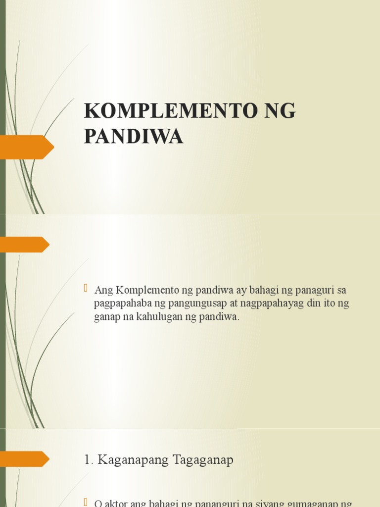 Komplemento NG Pandiwa | PDF