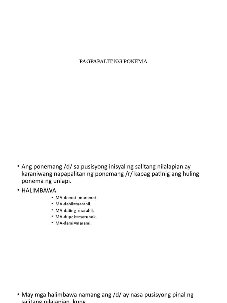 Pagpapalit NG Ponema | PDF