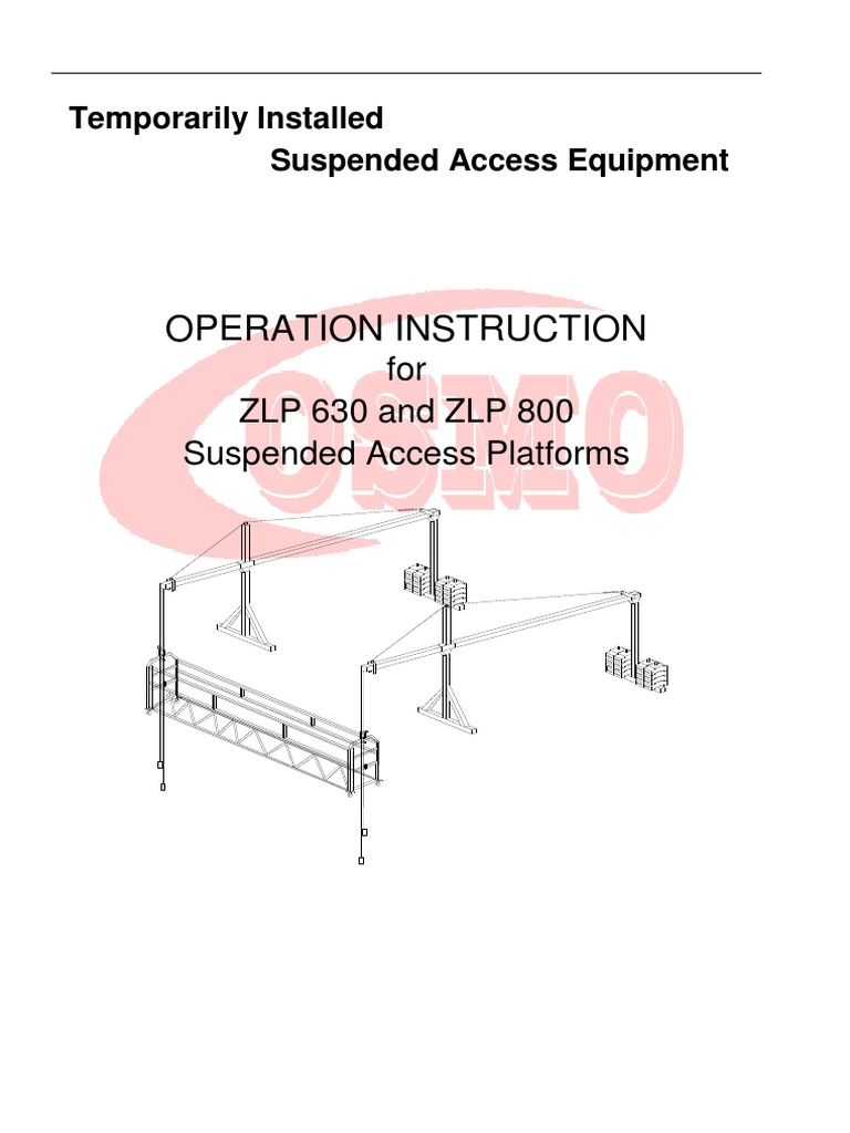 Operation Instruction: For ZLP 630 and ZLP 800 Suspended Access ...